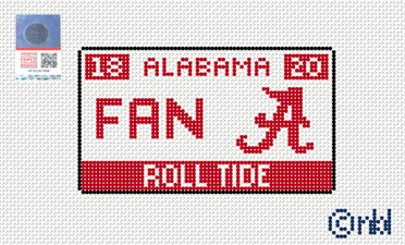 Needlepoint canvas-Alabama License Plate - Needlepoint by Laura