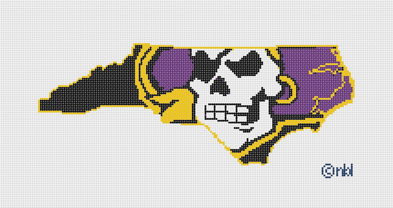 ECU Pirate State Needlepoint Canvas | Needlepoint by Laura