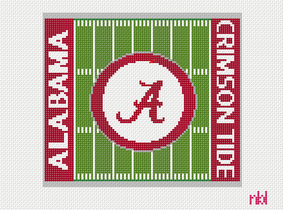 Alabama Football Field Pillow | Needlepoint by Laura