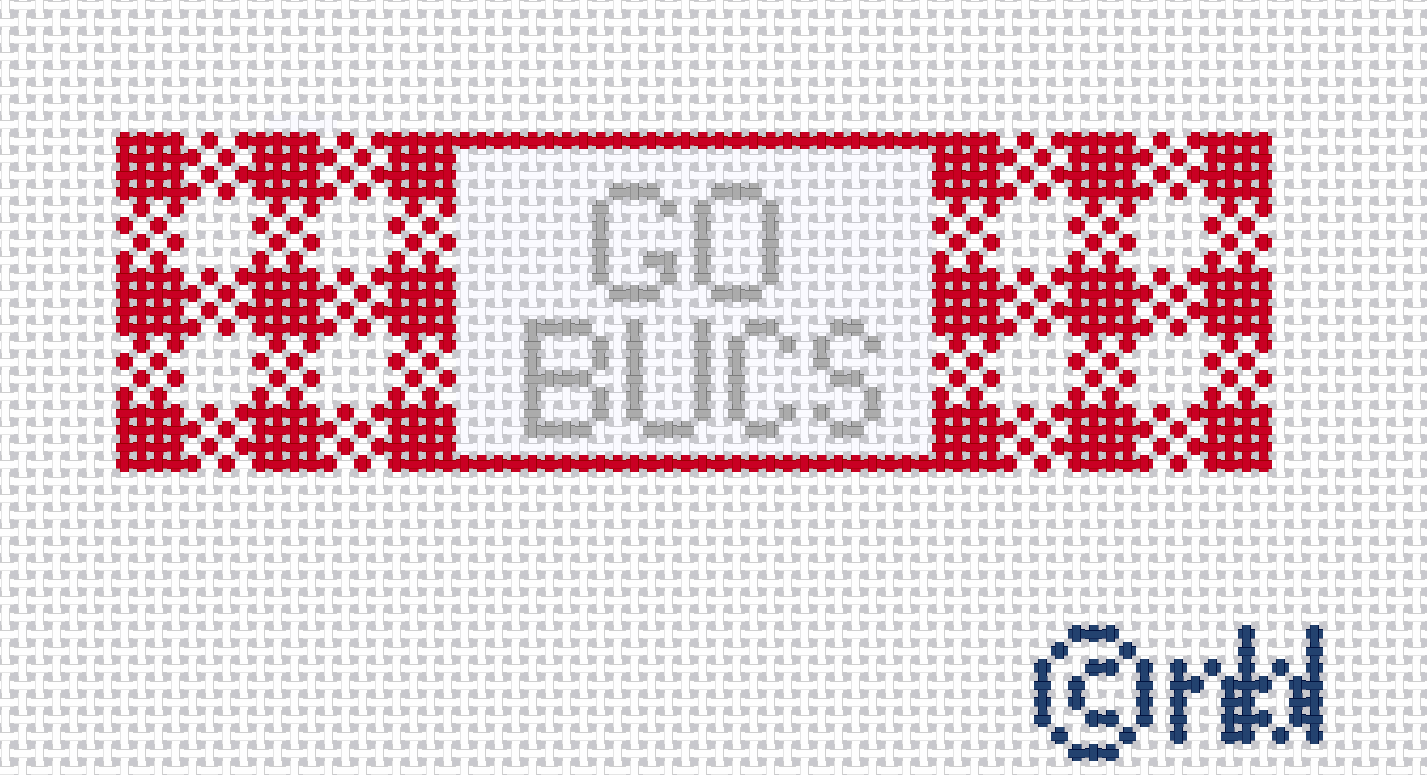 Ohio State Gingham Fob | Needlepoint by Laura
