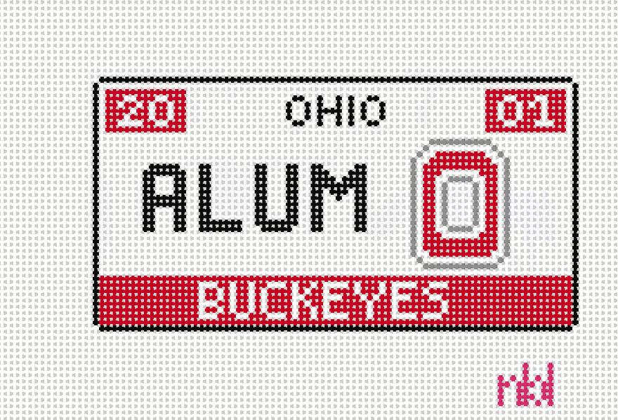 Needlepoint canvas-Ohio State License Plate - Needlepoint by Laura