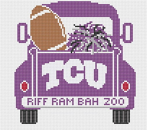 TCU Vintage Truck | Needlepoint by Laura