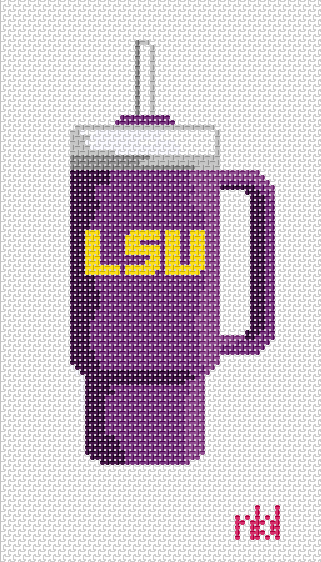 LSU Tumbler | Needlepoint by Laura