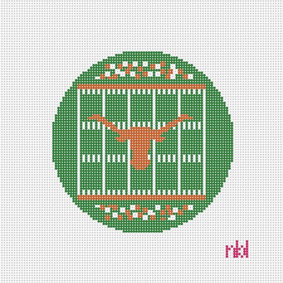Needlepoint canvas-Texas Football Field Round- Needlepoint by Laura