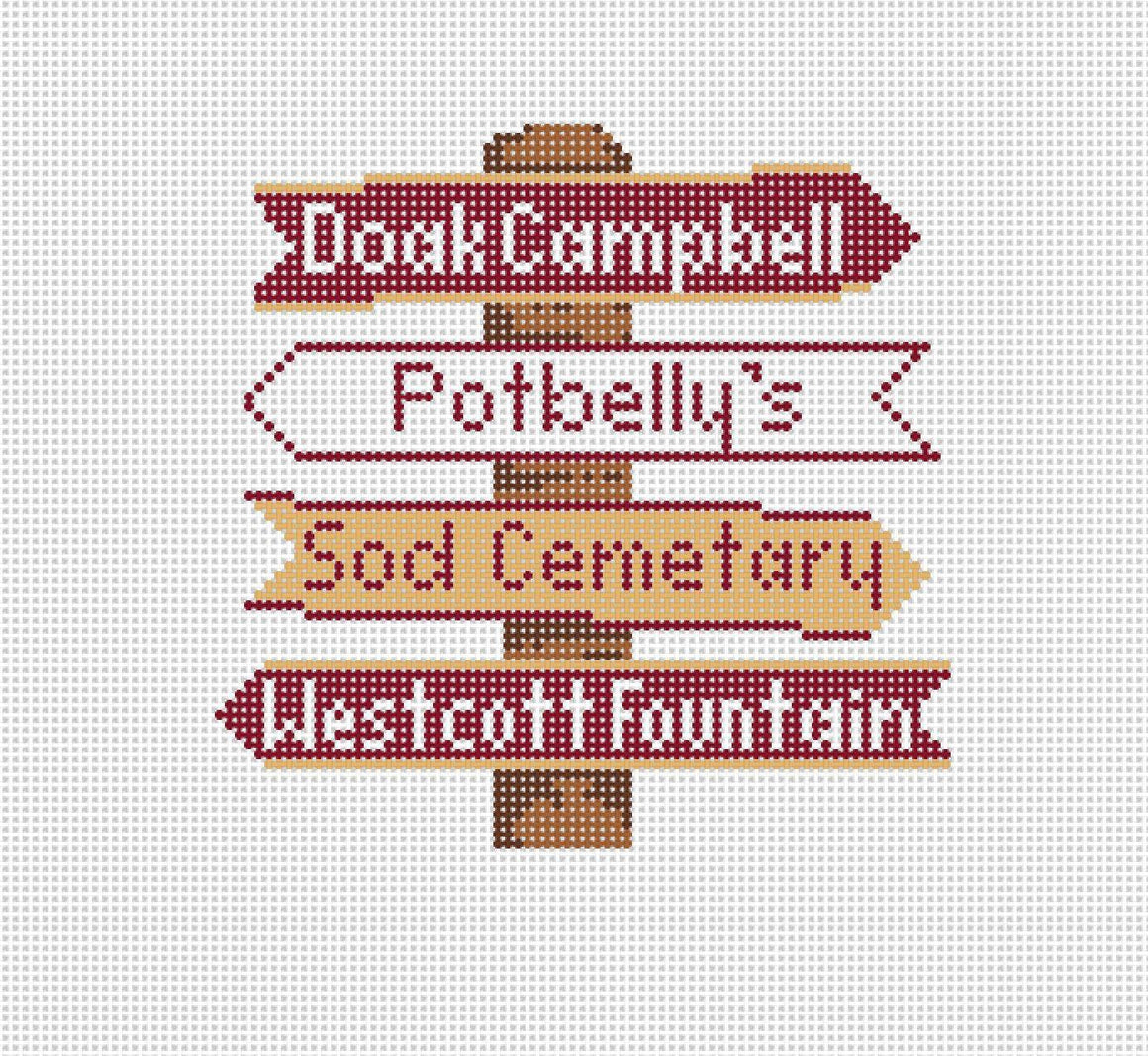 Needlepoint canvas-Florida State College Icon Destination Sign ...
