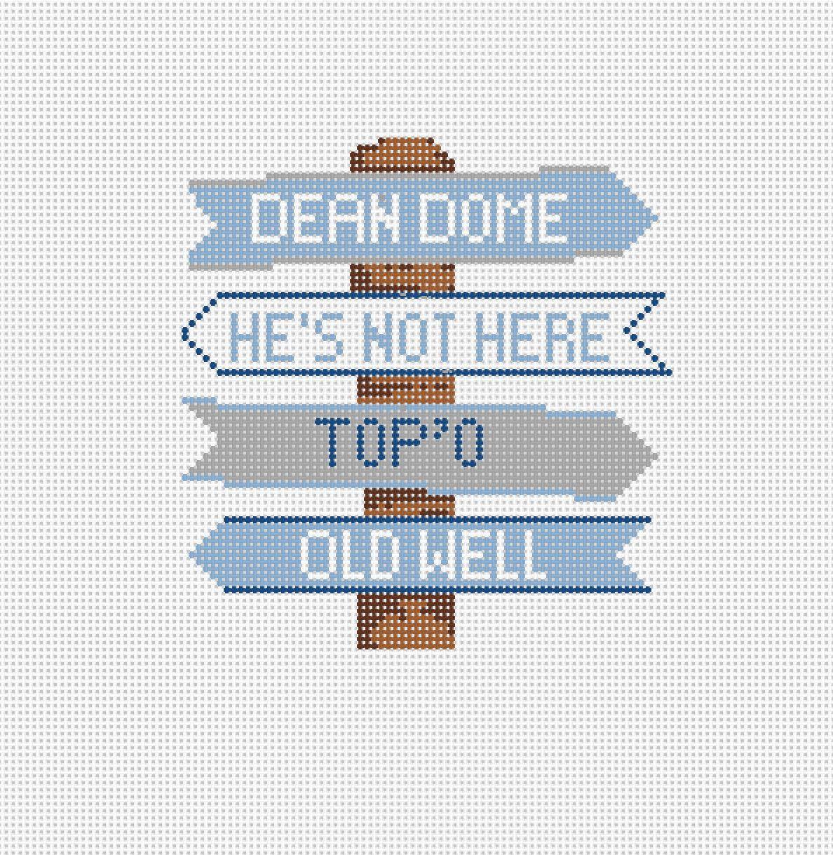 Needlepoint canvas-North Carolina College Icon Destination Sign ...